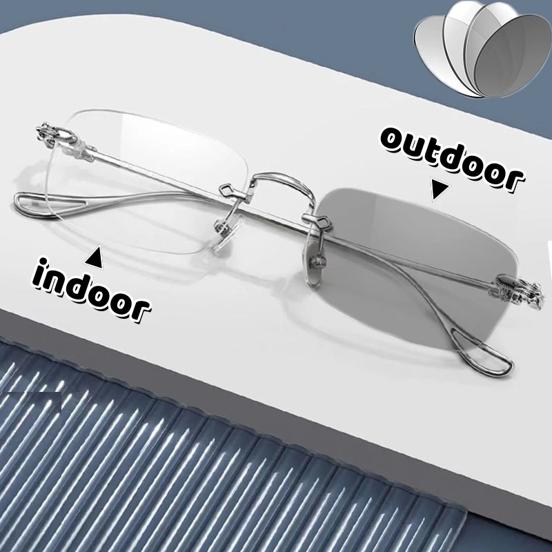 Photochromic-Anti-Blue-Light-Optical-Myopia-Glasses-Borderless-Color ...