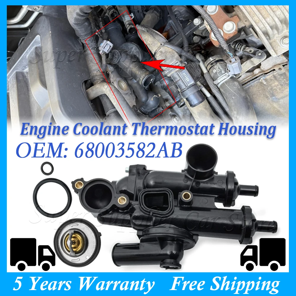 Engine Coolant Thermostat Housing For Dodge Avenger 2008-2014 Chrysler ...