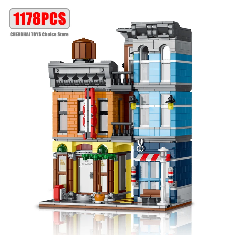 1178pcs-Street-View-Building-Blocks-Pizza-Shop-Modular-Architecture ...