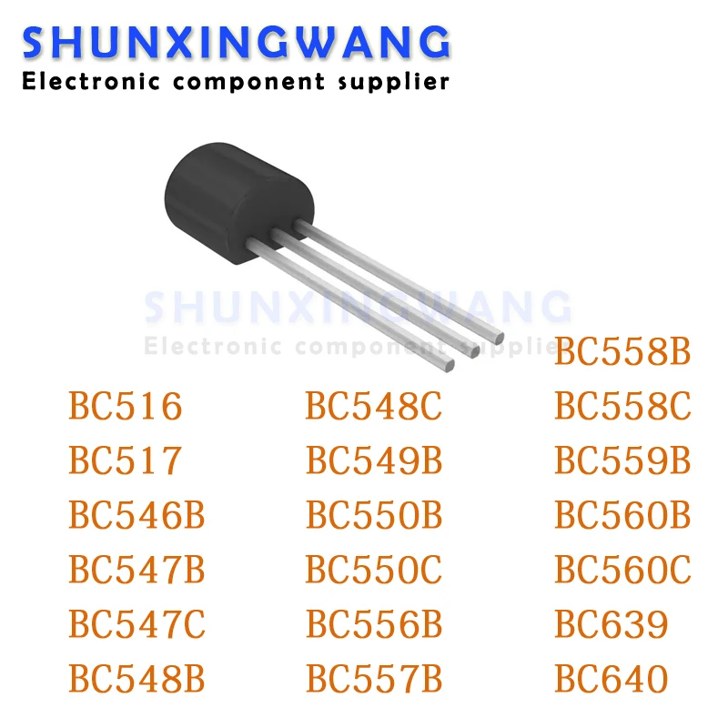 50PCS BC547C TO-92 BC547 BC516 BC517 BC546B BC547B BC548B BC549B BC550B ...