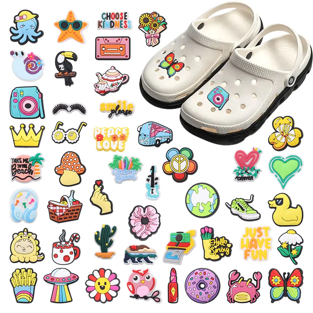 Hot-Sale-1pcs-PVC-Shoe-Charms-Earth-Flower-Octopus-Donut-UFO-Duck-PVC ...