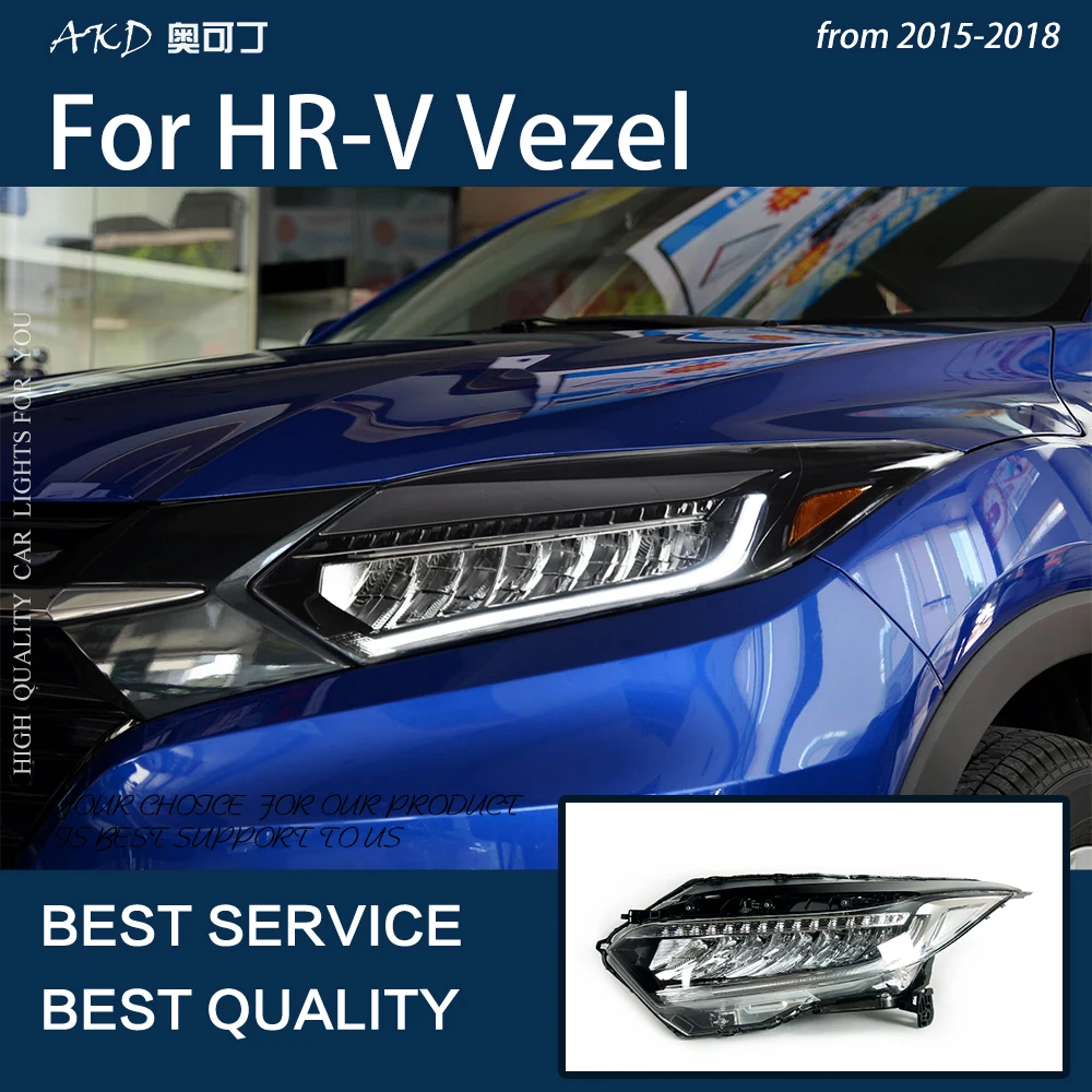 Car Lights For Hrv Hr-v Vezel 2015-2018 Led Crystal Matrix Headlight ...