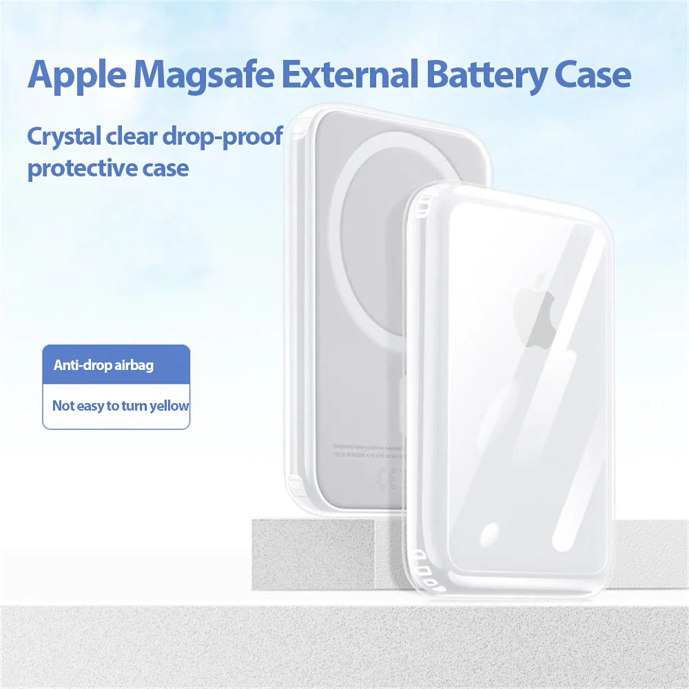For Apple Magsafe External Battery Case Wireless Magnetic Battery Cover ...