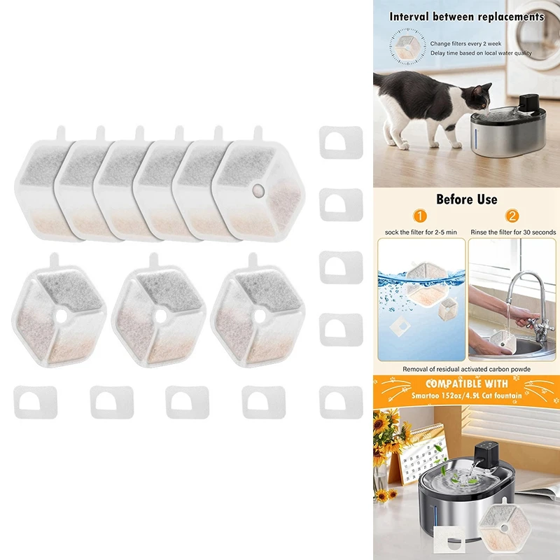 AAAN-Filter & Sponges For Smartoo 152Oz/4.5L Wireless Cat Water ...