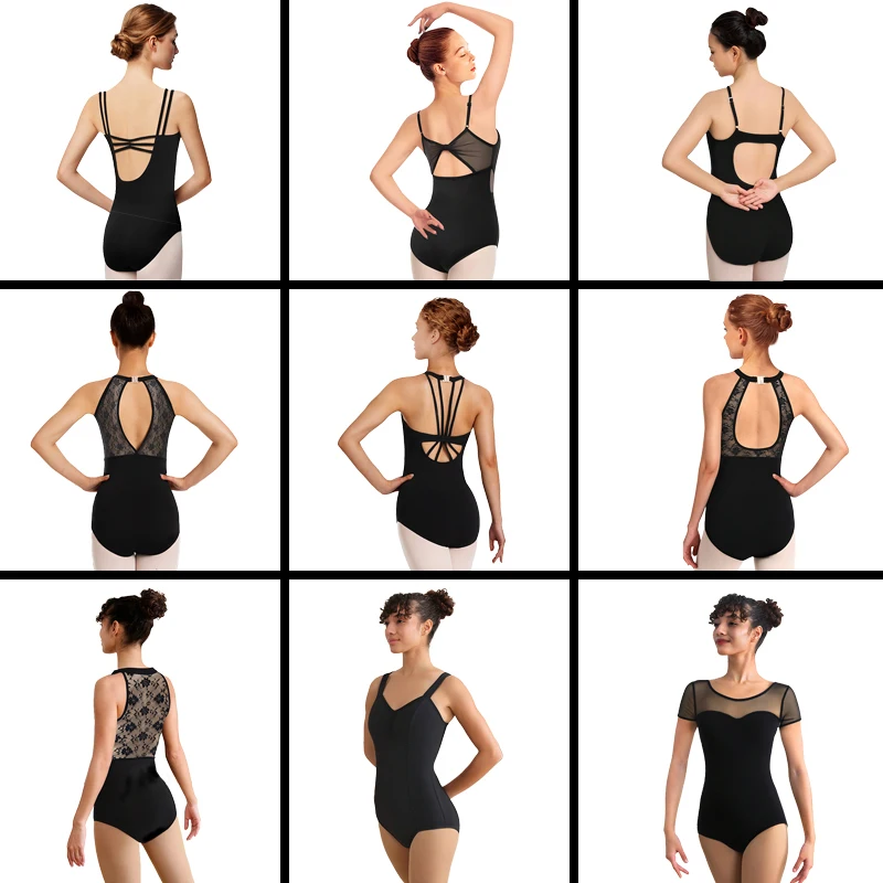 Women Ballet Leotard for Dance Adult Lace/Mesh BodysuitsDancewear ...