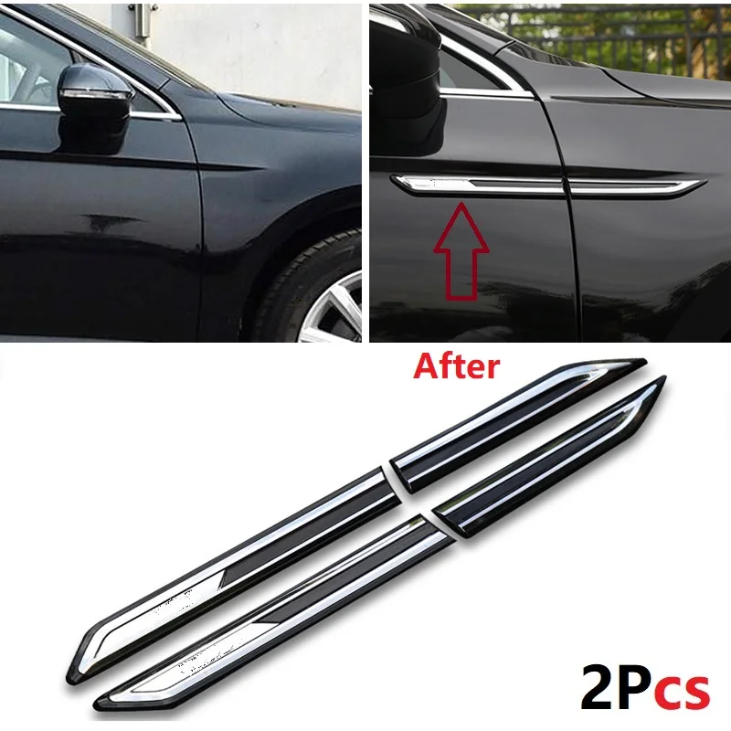 Car-Side-Fender-Chrome-Decoration-Sticker-Fender-Trim-Accessories-For ...