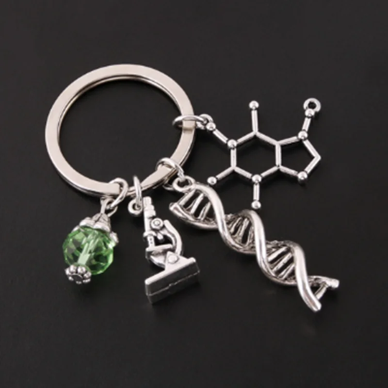 new-science-jewelry-microscope-dna-doctor-pendant-neuron-keychain ...