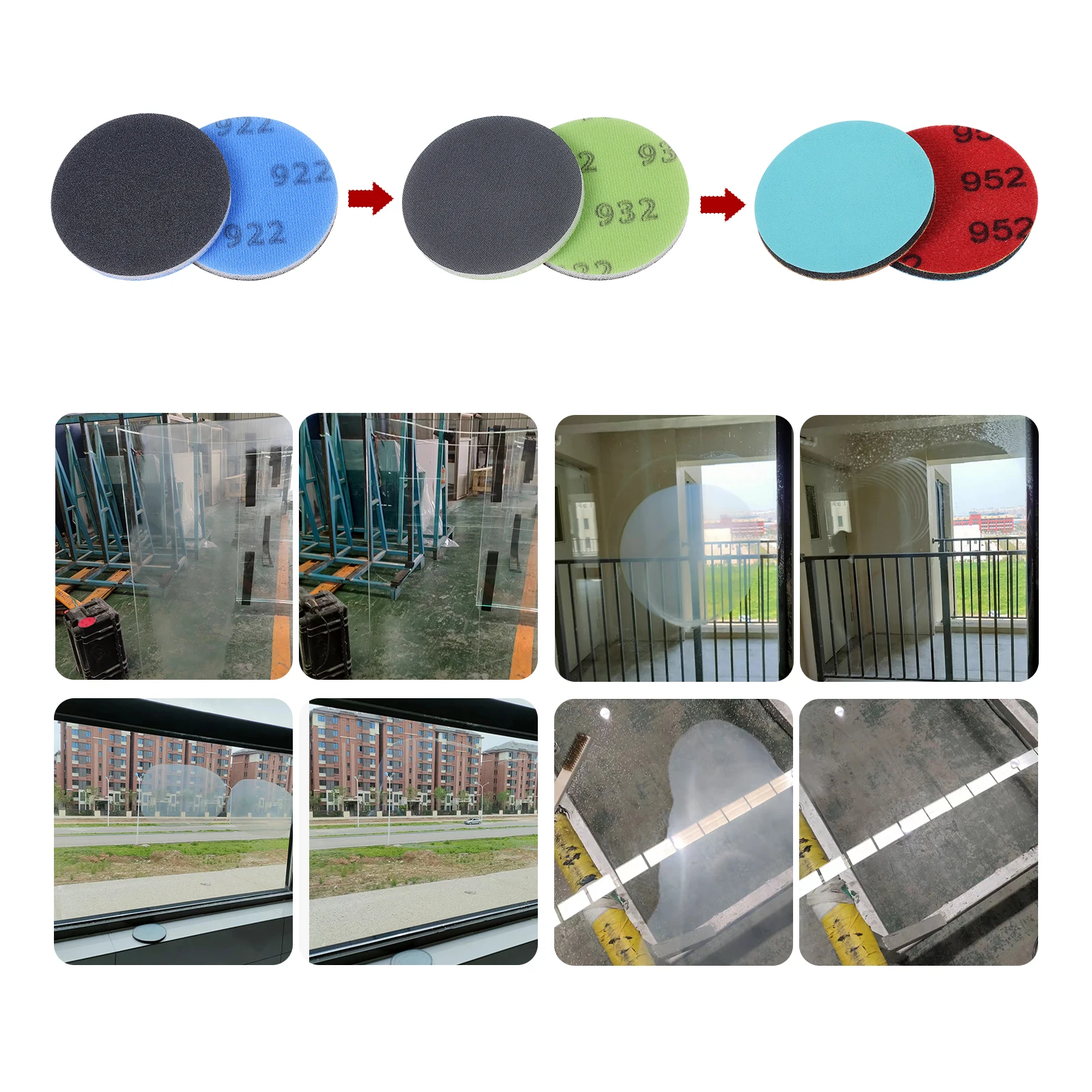 Glass-Repair-Kit-Grinding-Polishing-Abrasive-Disc-Mesh-Net-Sanding-Pads ...