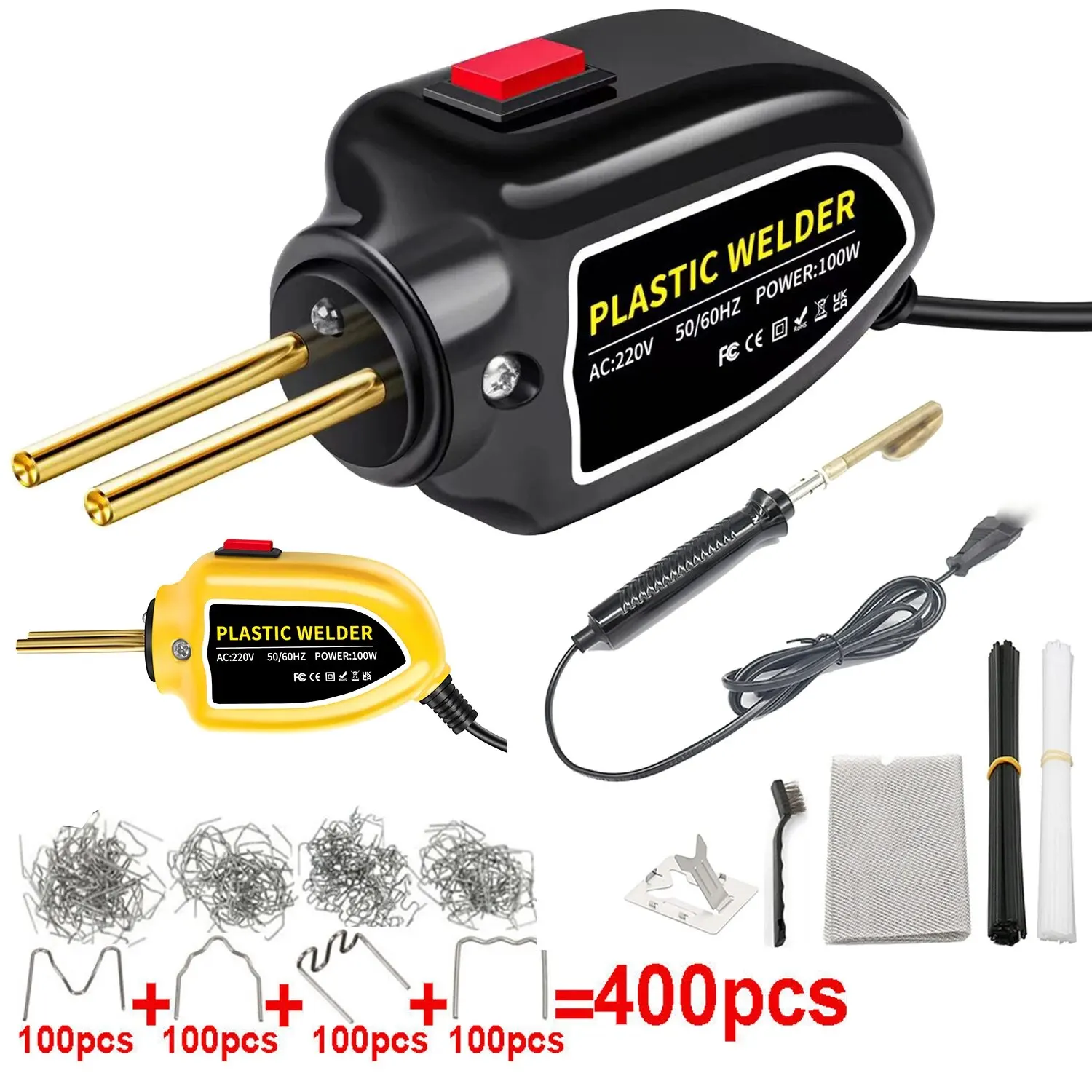 Plastic-Welder-100W-Heat-Gun-400pcs-Hot-Staplers-Plastic-Welding ...