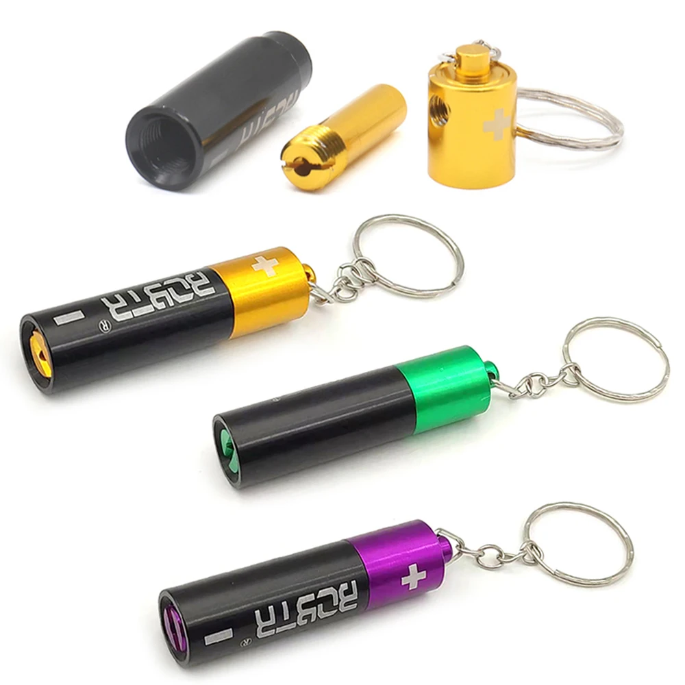 Battery-Shaped-Pendants-Storage-Case-With-Keychain-Detachable-Pipe-For ...
