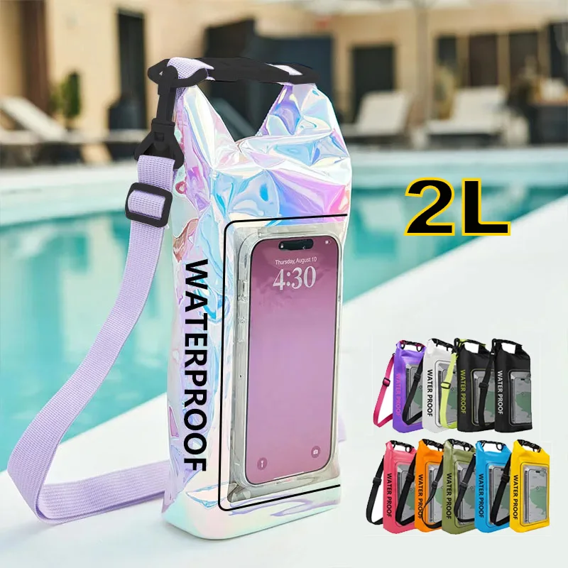 2L Swimming Dry Bag Touch Screen Outdoor Waterproof Shoulder Kayak ...