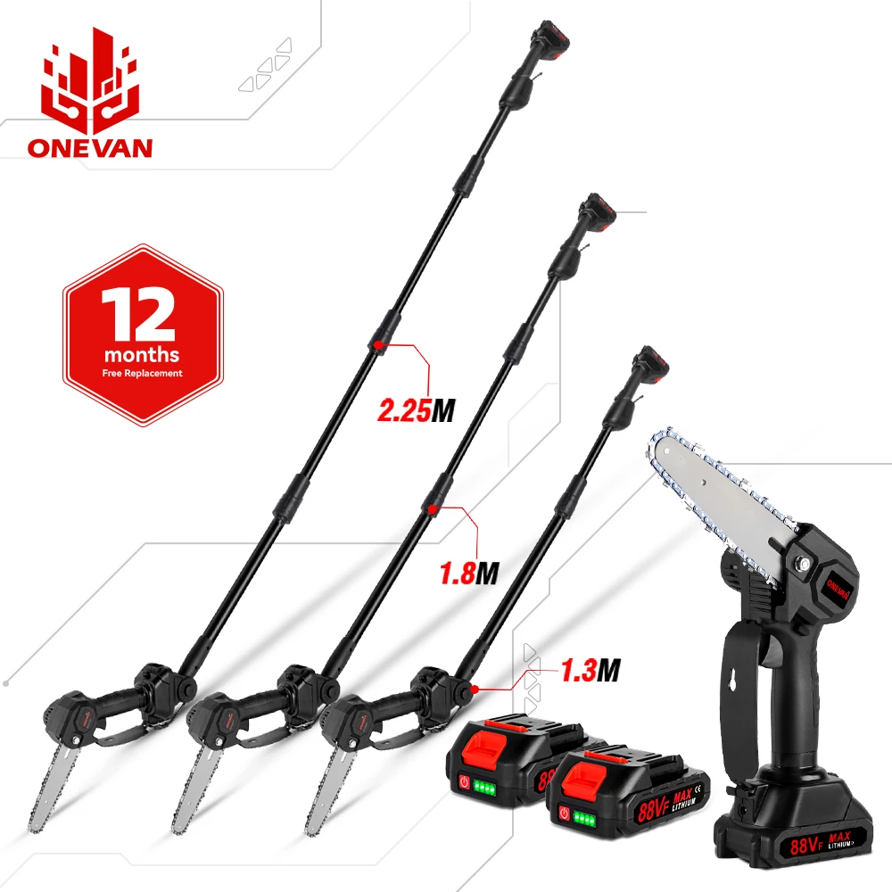 ONEVAN 3500W 2.25m Cordless Electric High Branch Saw Telescoping ...