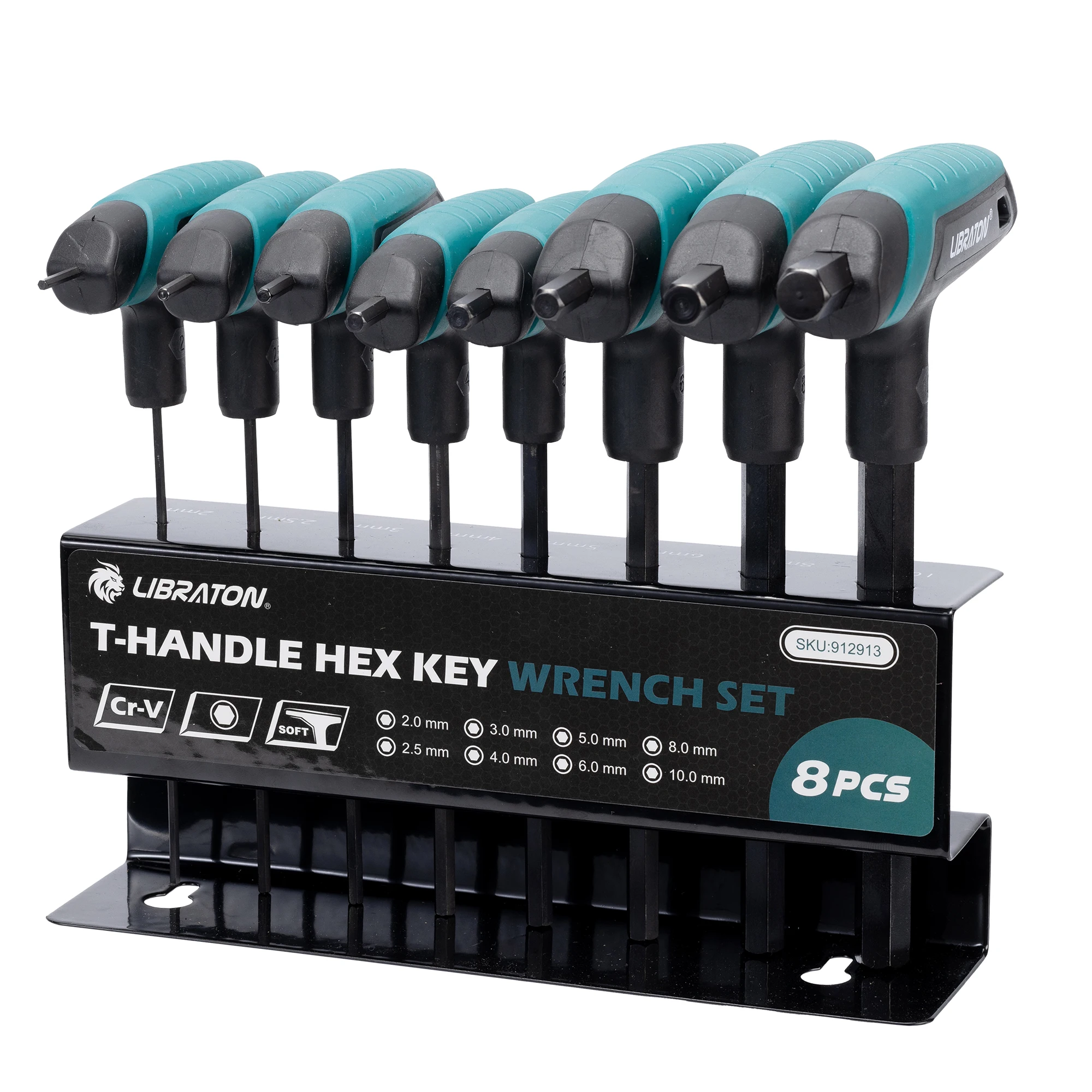 LIBRATON Metric Hex Key T-Handle Set, 2.0mm-10mm T-Handle Allen Wrench ...