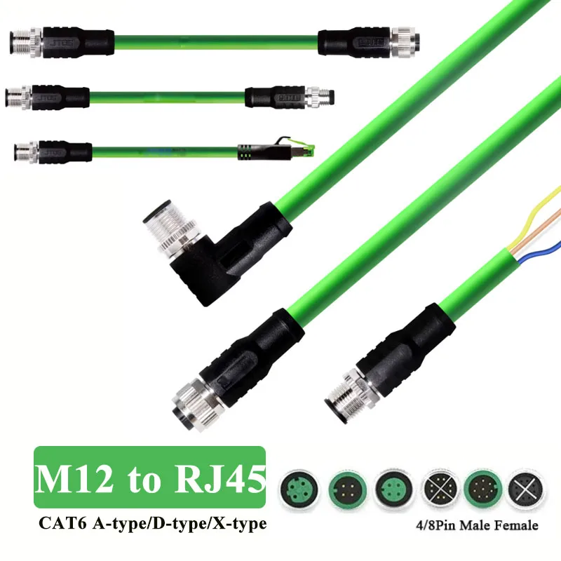 M12 8Pin X-type Shielded Profinet Coding Cord Industrial Ethernet Cable ...