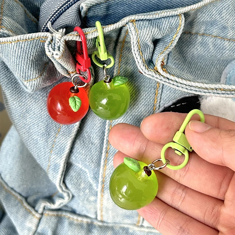 2pcs Creative Simulated apple Fruits Keychain Pendant Novelty Exquisite ...