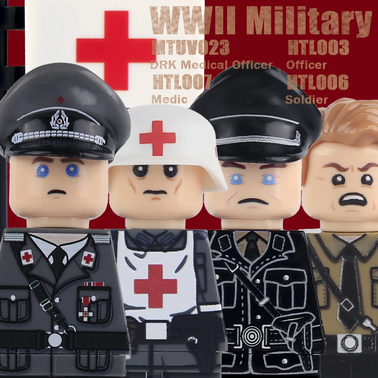 MOC WW2 Military German Soldier Figures Army Officer Building Blocks ...