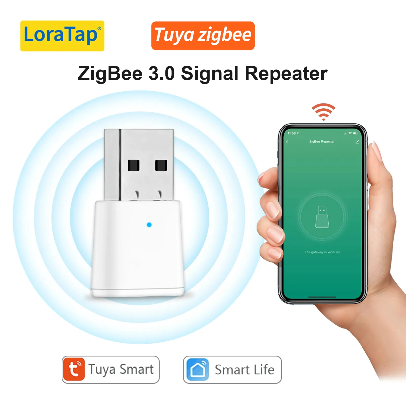 LoraTap-Tuya-ZigBee-3-0-Signal-Repeater-USB-Extender-for-Smart-Life ...