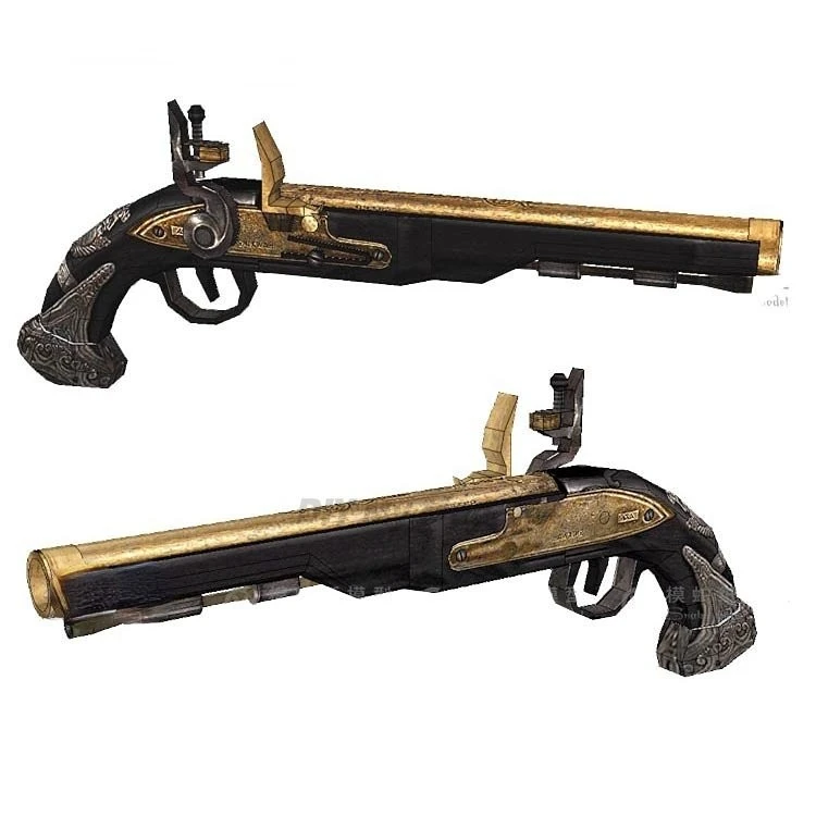 1-1-Pirates-of-the-Caribbean-Flintlock-3D-Paper-Model-Gun-Weapon ...