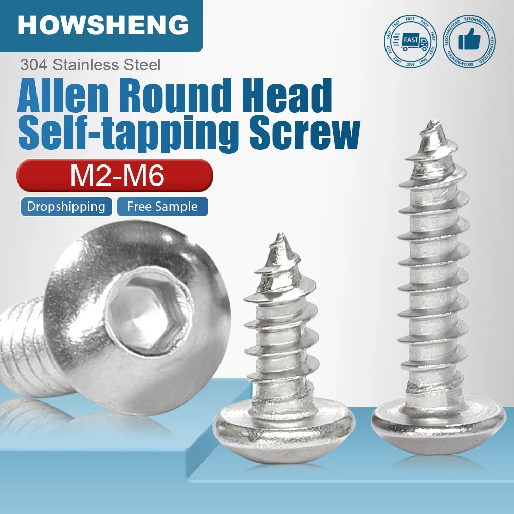 HOWSHENG-Hex-Hexagon-Socket-Button-Head-Self-Tapping-Screw-M2-M2-6-M3 ...