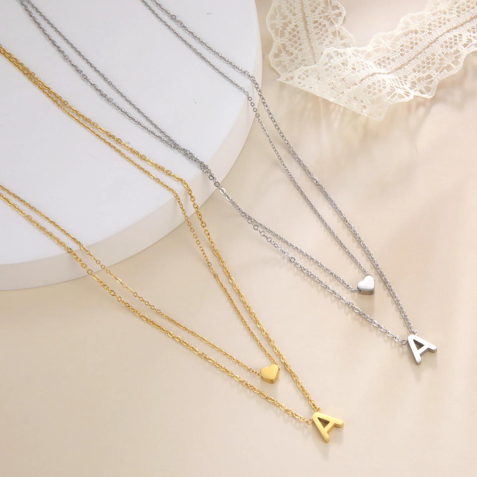 Kkjoy Moda Acero Inoxidable Color Oro Plata Delicado Coraz n Peque o kkjoy-moda-acero-inoxidable-color-oro-plata-delicado-coraz-n-peque-o
