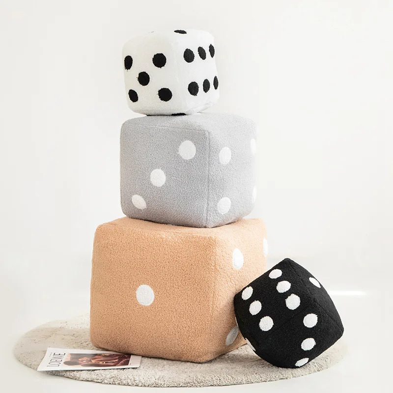 Dice Pillow Plush Dice Cube Cushion Hug Pillow Stuffed Plush Toy Game ...