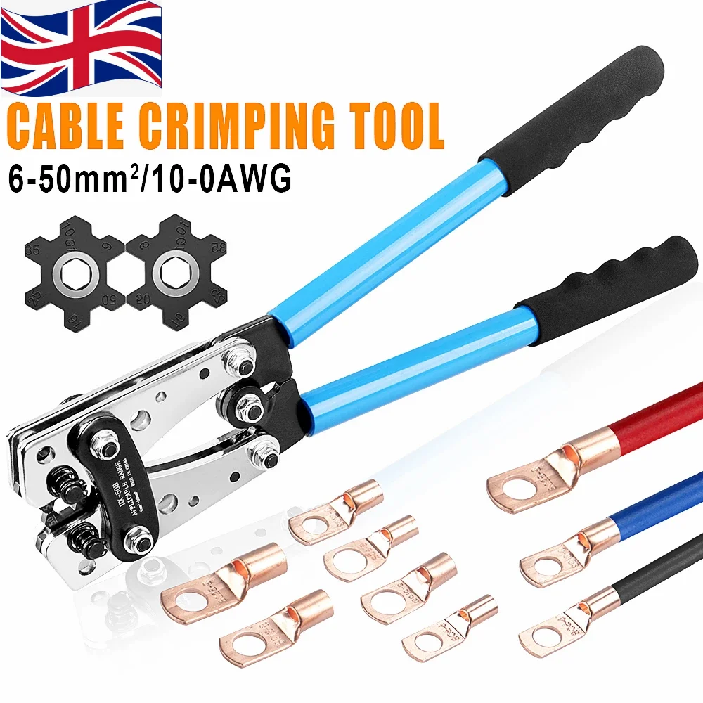 Heavy Duty Battery Cable Crimping Tool Wire Lugs Crimper Terminal ...