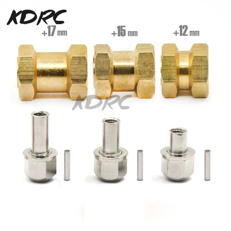 4pcs +12mm 15mm 17mm 20mm Brass Hex Wheel Widener Adapter Set for 1/10 ...