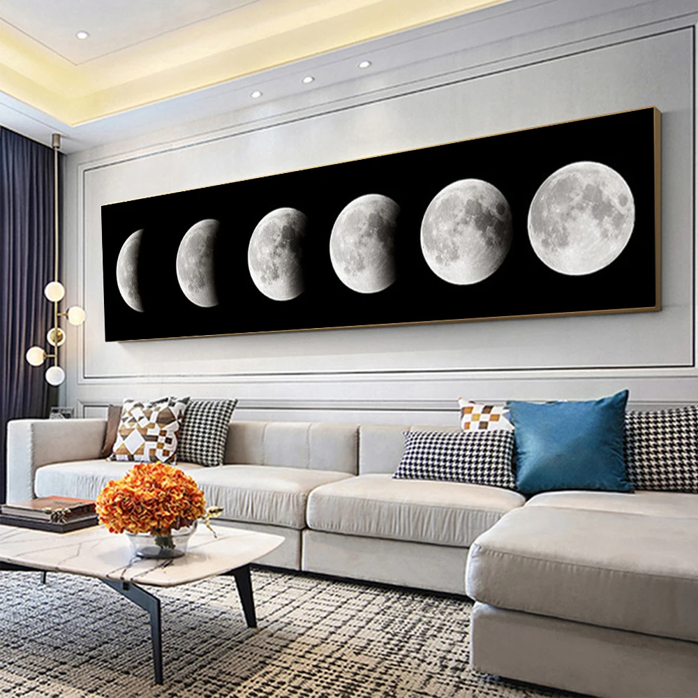 Nordic-Style-Simplicity-Moon-Full-Form-Poster-Murals-Modern-Solar ...