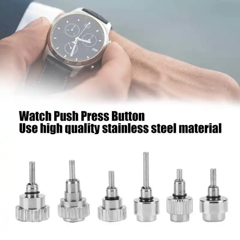 24Pcs-Box-12-Types-Stainless-Steel-Watch-Case-Push-Press-Button-Watch ...