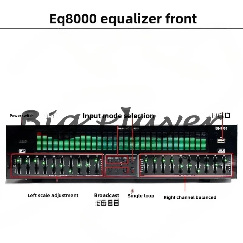 Professional EQ equalizer Bluetooth 5.4 fiber coaxial digital audio ...