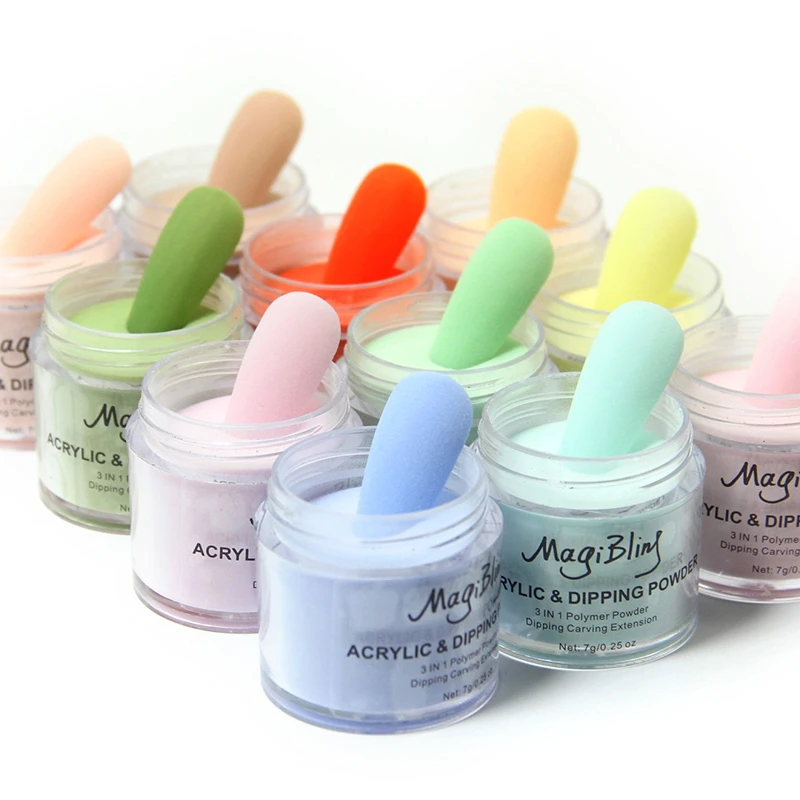 7g Acrylic Powder Light Color Crystal Powders Nail Extension Design ...