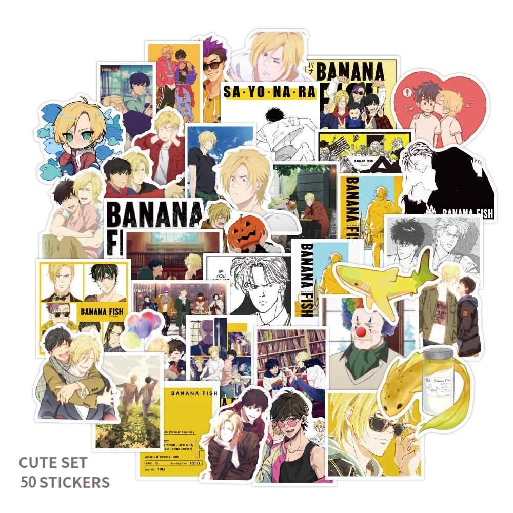 Cartoon-Anime-BANANA-FISH-Stickers-For-Car-Laptop-Phone-Suitcase-Decor ...