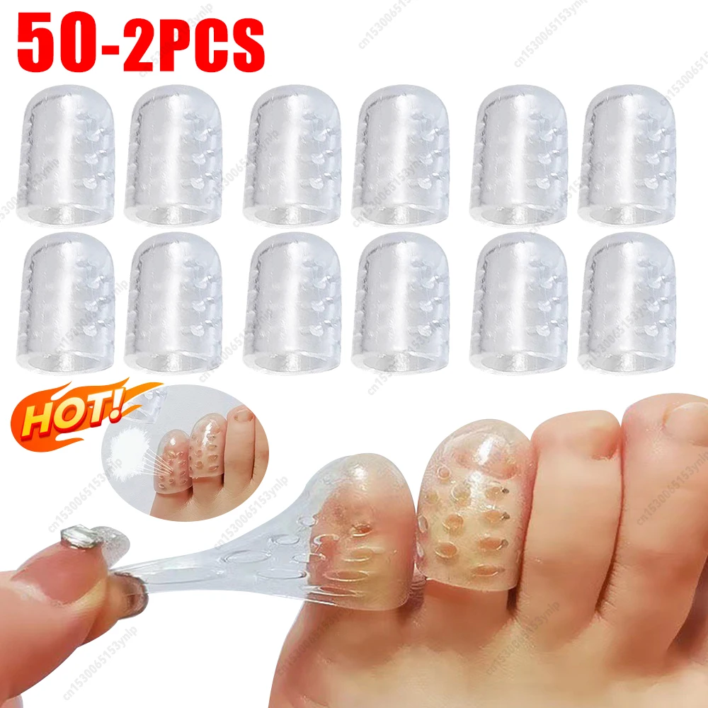 Toenails Protection Relief Pain Silicon Resin Toe Caps Cover Protectors ...