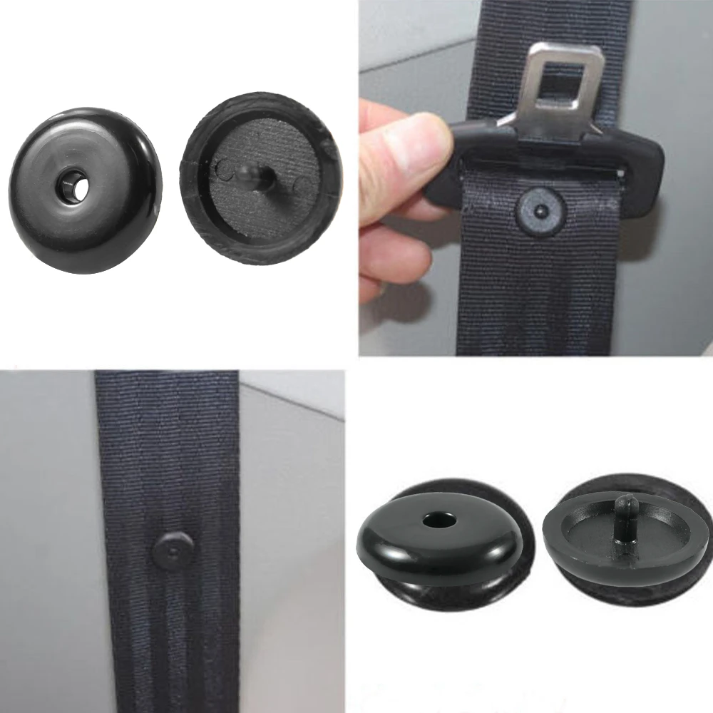 10pcs Car Parts Black Plastic Car Safety Seat Belt Stopper Spacing ...