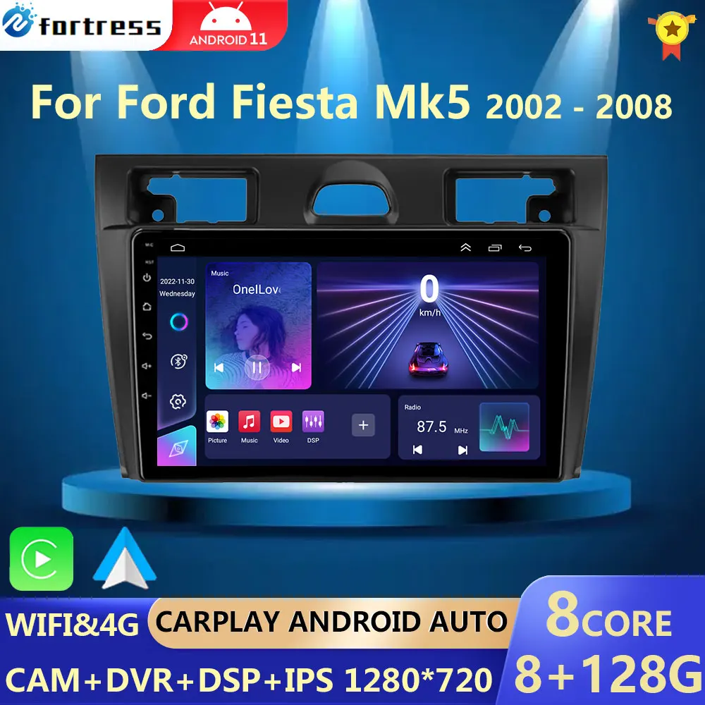 Android 12 Car Radio For Ford Fiesta Mk VI 5 Mk5 2002-2008 Multimedia ...