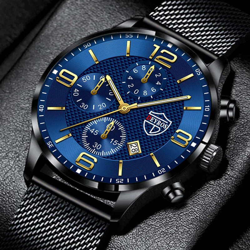 Relog Quartz Casual Watch Men Wrist | Men Casual Stainless Steel ...