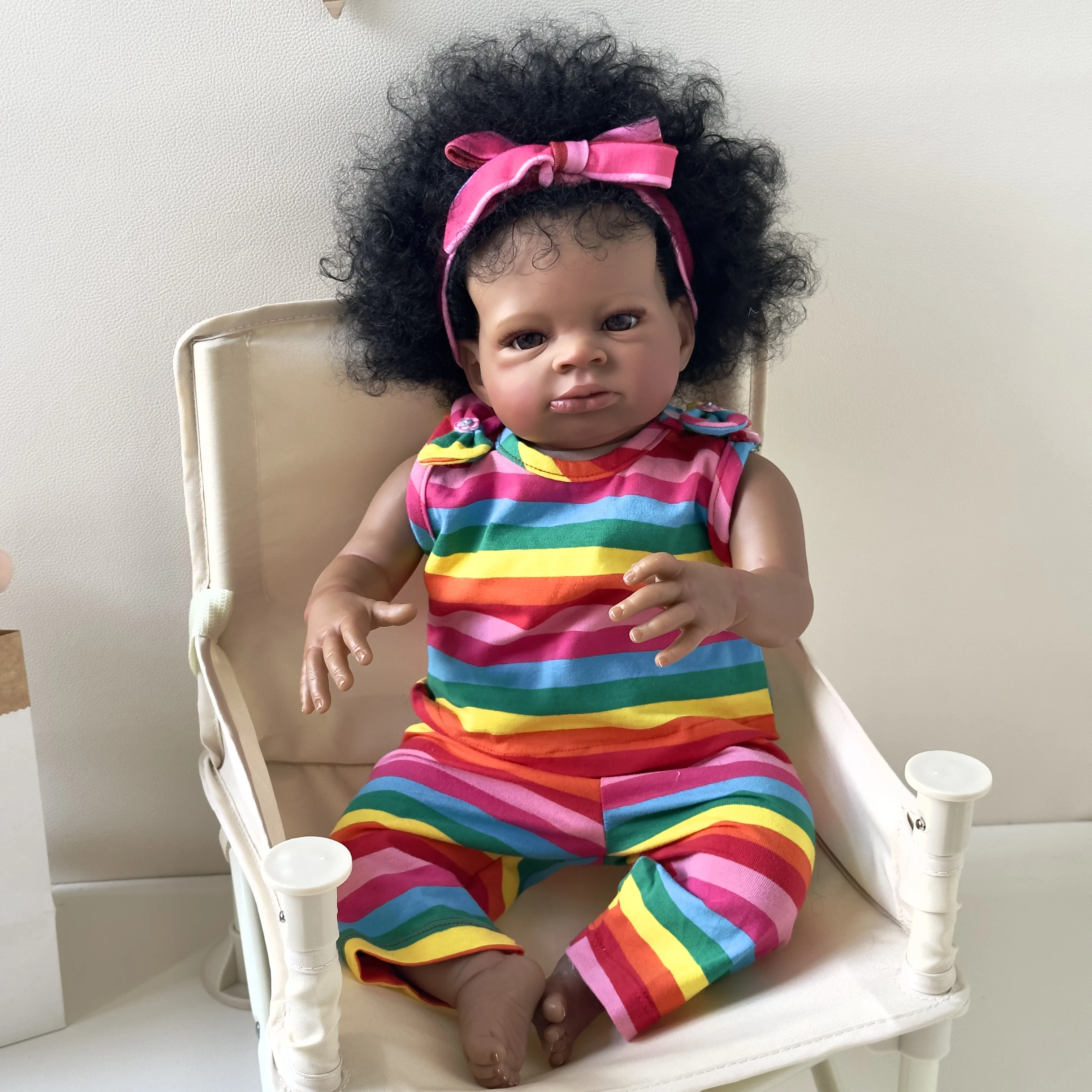 NPK-20inch-Soft-Body-Dark-Brown-Skin-Reborn-Baby-Lanny-Doll-Art-Made-3D ...