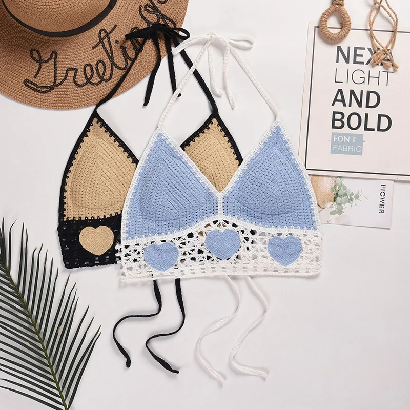 Summer-Women-Camis-Knit-Beach-Halter-Backless-Bralette-Tank-Tops-Padded ...