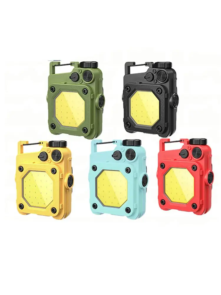 Mini COB LED Keychain Lights Strong Light Rechargeable Flashlight Super ...