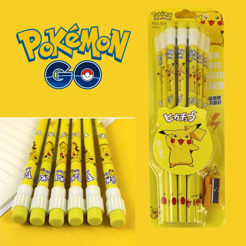 Desenhos-animados-Pokemon-Pikachu-L-pis-Com-Borracha-Primary-School ...