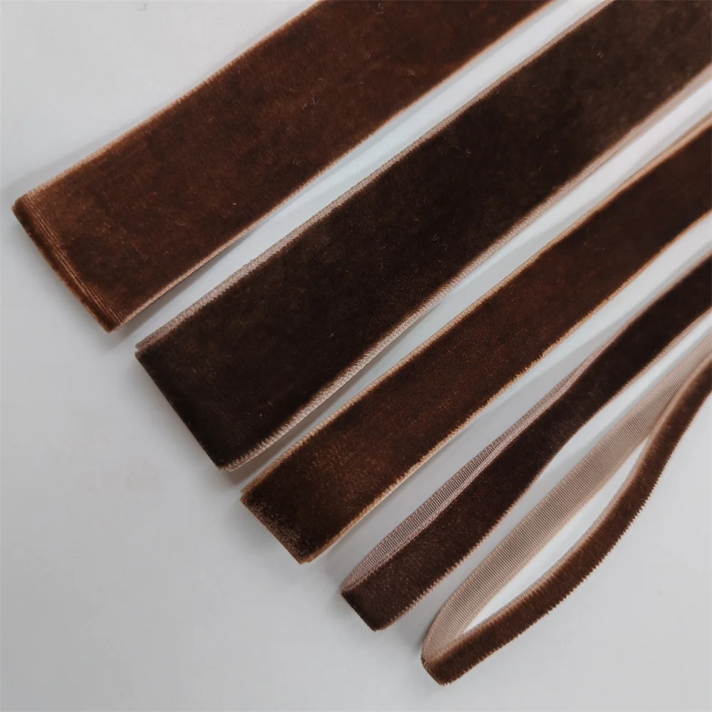 6-25mm-5-300yards-Dark-Brown-Single-Face-Velvet-Ribbon-Party-Decoration ...