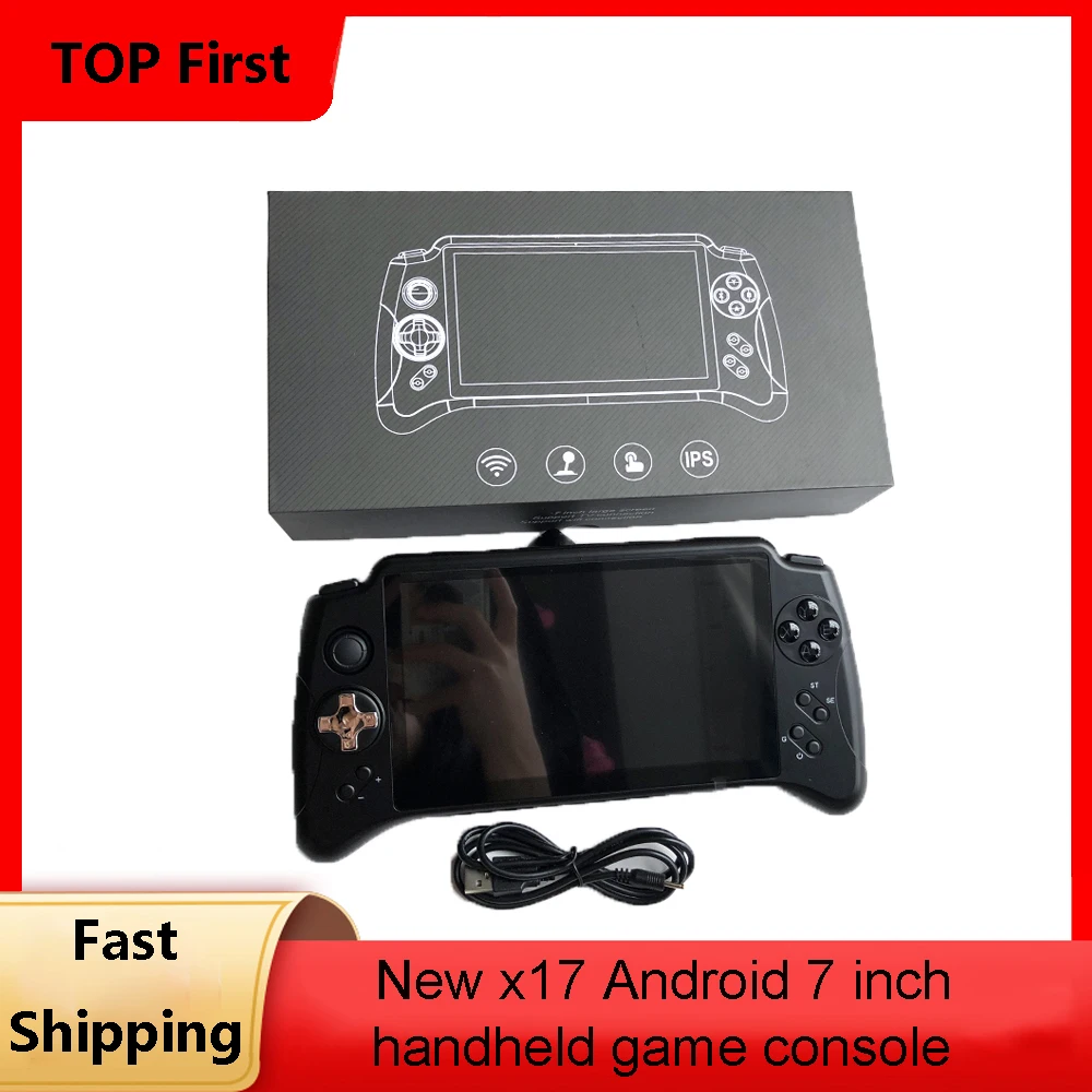 POWKIDDY New X17 Android 7.0 Handheld Game Console 7 inch IPS Touch Screen MTK 8163 Quad Core 2G ...