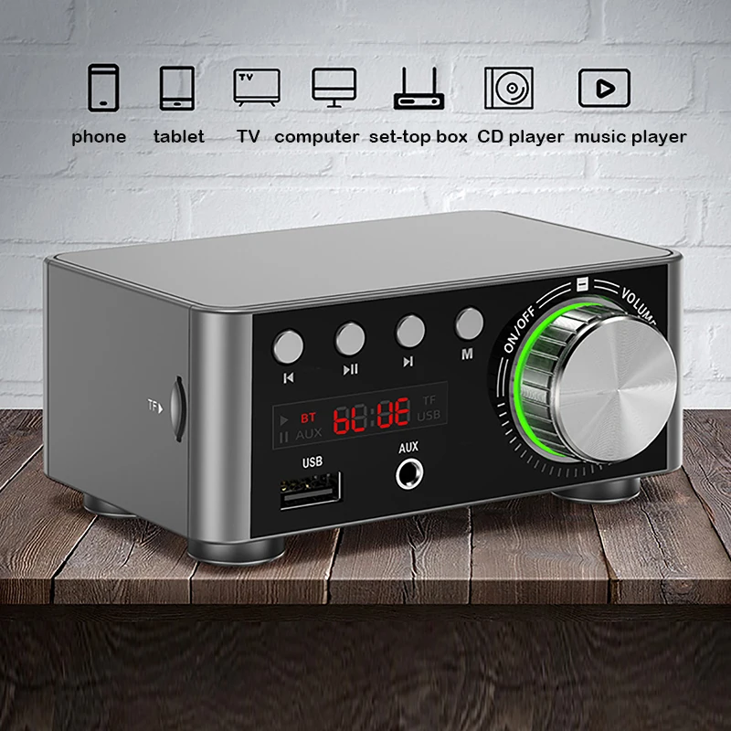 50W+50W Infineon MA12070 Bluetooth 5.0 Amplifier Digital Audio Power ...