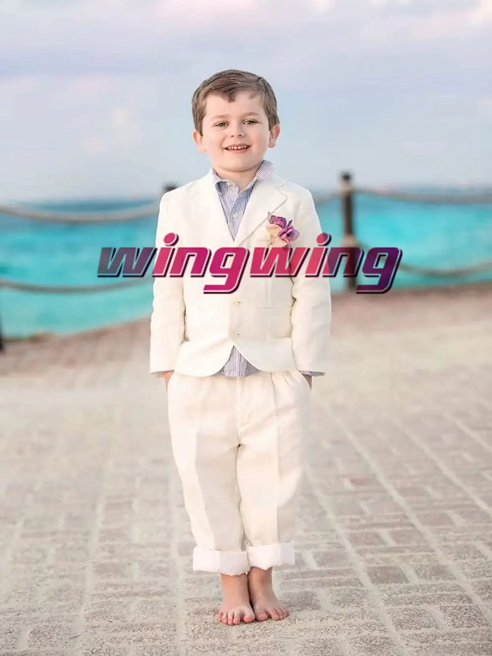 Summer-Boys-Suit-Linen-Jacket-Pants-Set-of-2-Wedding-Beach-Party-Tuxedo ...