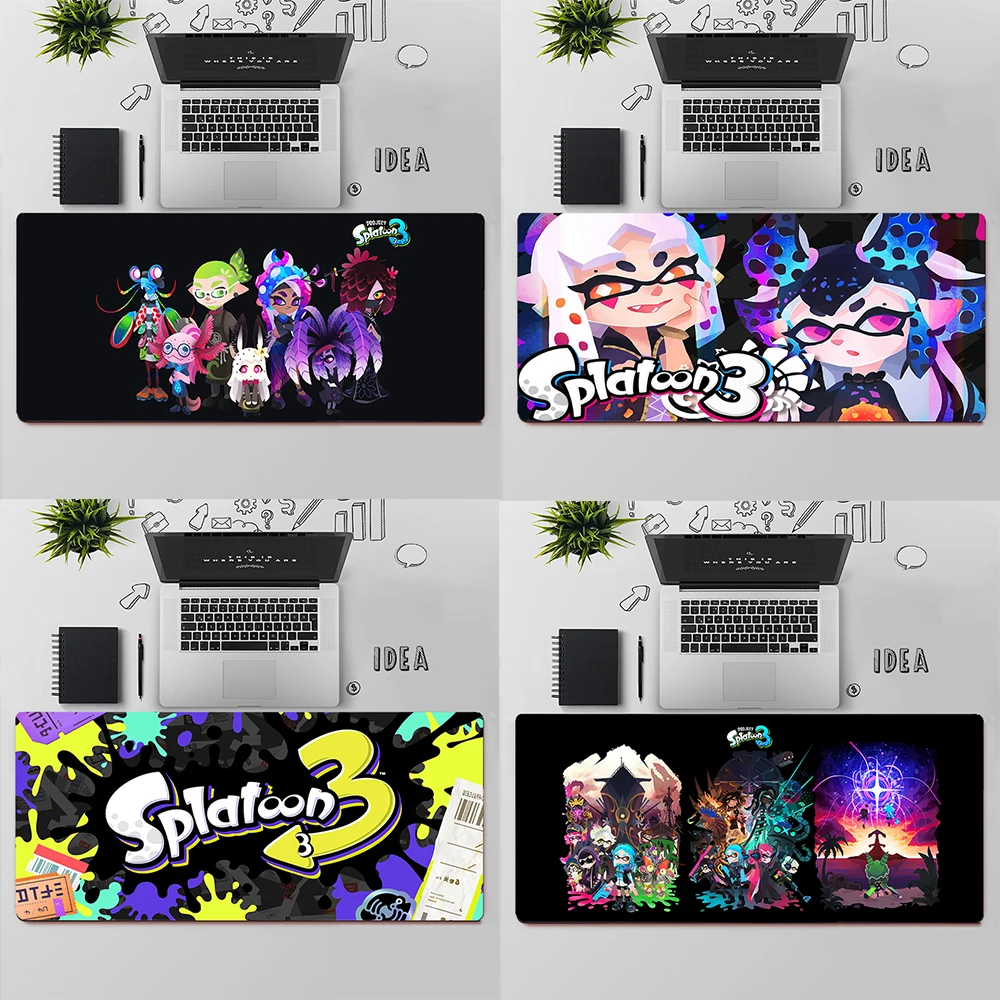 Splatoon 3 게임용 마우스 패드, 대형 마우스 패드, PC 게이머 컴퓨터 마우스 매트, 대형 마우스 패드, 실리콘 카펫 ...