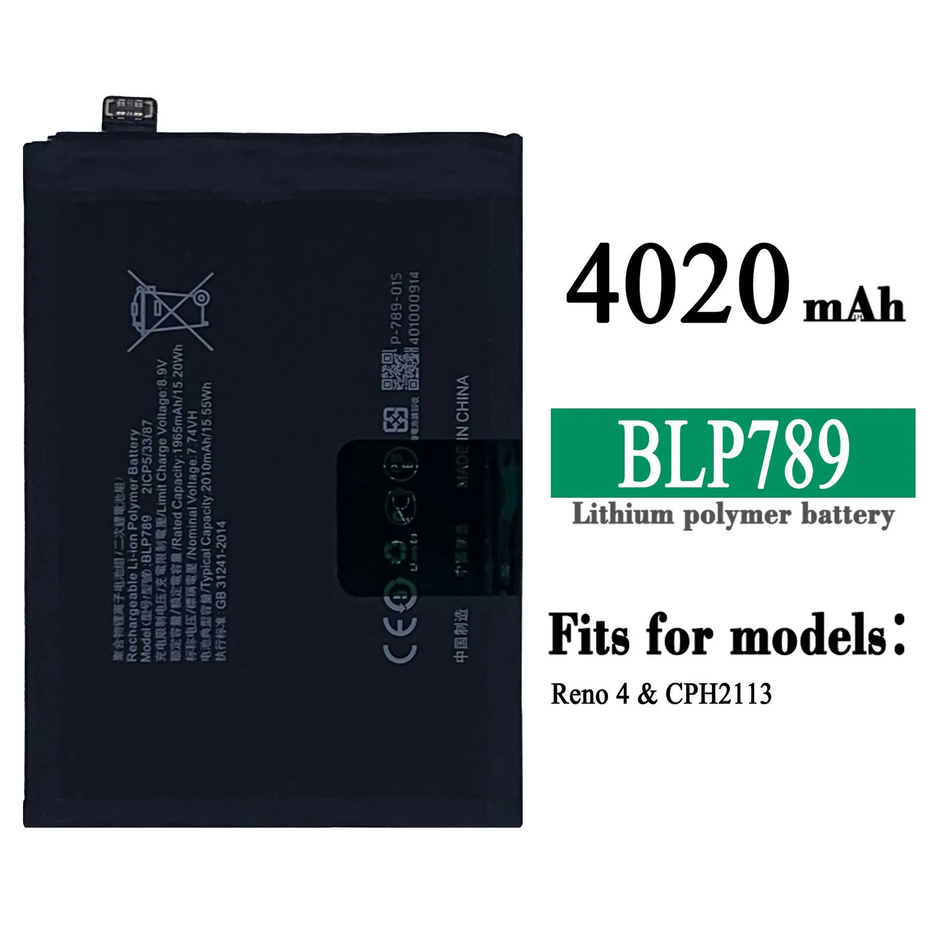 BLP789 Orginal Replacement Battery For OPPO Reno4 CPH2113 BLP 789 ...