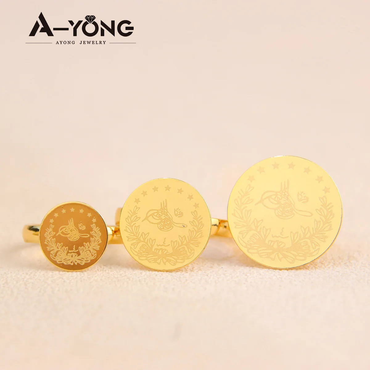 Arab-Coin-Rings-18k-Gold-Plated-Turkish-Dubai-African-Simple-Vintage ...