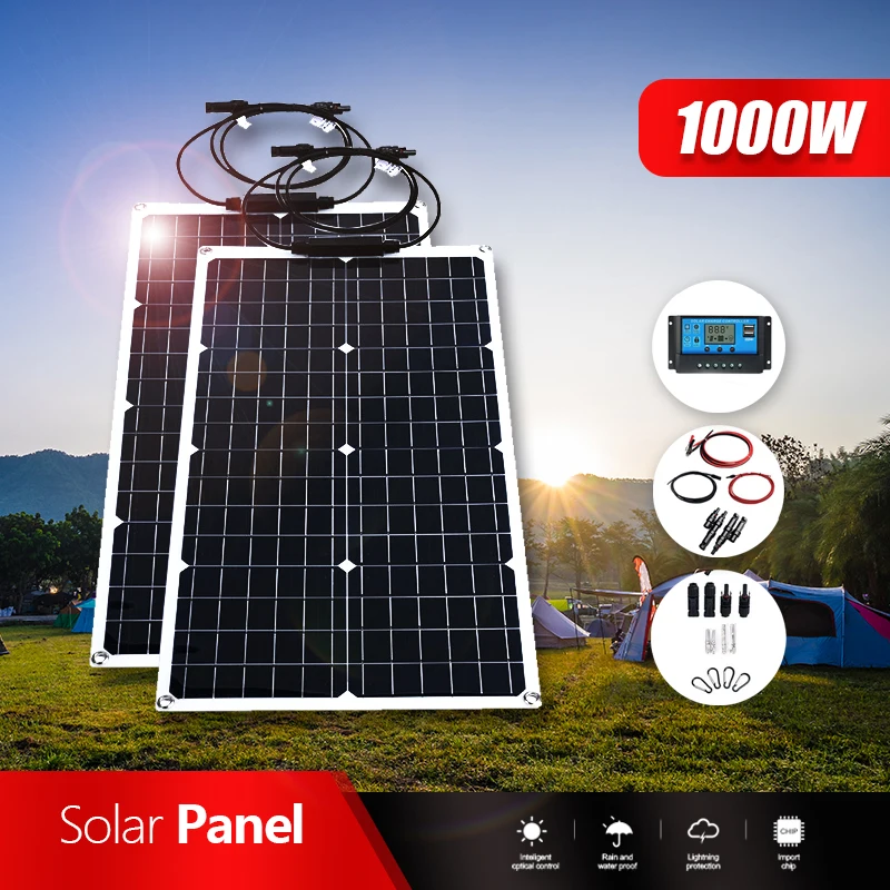 500-1000W-Flexible-Solar-Panel-12V18V-Mobile-Energy-Storage-Power ...