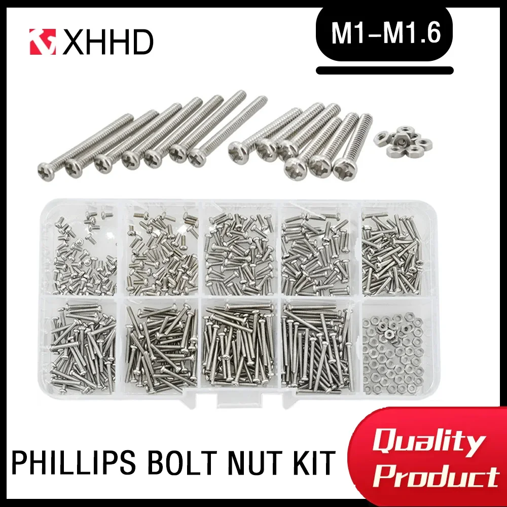 Stainless-Steel-Glasses-Watch-Screw-Nuts-Set-Phillips-Cross-Round-Head ...