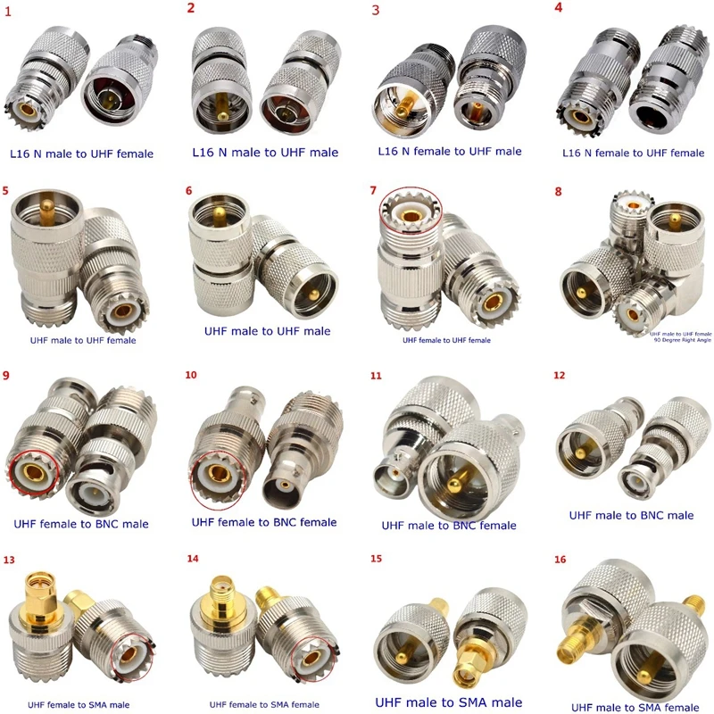 1Pcs-SL16-UHF-SO239-UHF-to-BNC-N-type-SMA-male-female-Connector-UHF-to ...